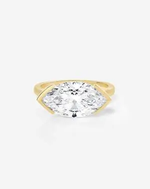 Ring Concierge 3.03 Carat Marquise Lab Diamond Engagement Ring In 14k Yellow - Gold
