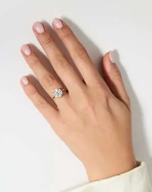 Ring Concierge 4.11 Ct. Round Lab Diamond Engagement Ring In 14k Yellow