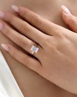 Ring Concierge 3.72 Ct. Emerald Lab Diamond Engagement Ring In Whisper Thin® Embrace Setting