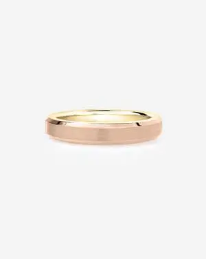 Ring Concierge 4 Mm Hidden Two-toned Beveled Wedding Band - One-color