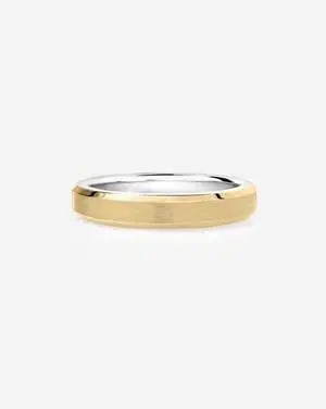 Ring Concierge 4 Mm Hidden Two-toned Beveled Wedding Band - One-color