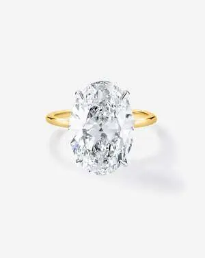 Ring Concierge 5.63 Ct. Oval Lab Diamond Engagement Ring In 14k Yellow - Gold