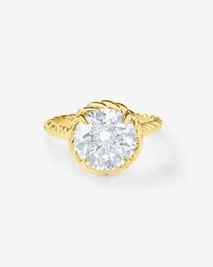 Ring Concierge 3.21 Ct. Round Lab Diamond Twisted Wrap Engagement Ring - Gold