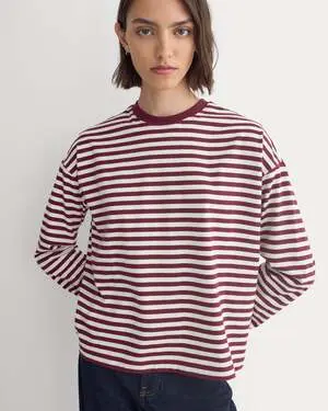 Everlane Forever Jersey Boxy Long-sleeve Crew Neck T-shirt - Red