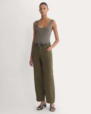 Everlane Utility Twill Barrel Pant - Olive Night