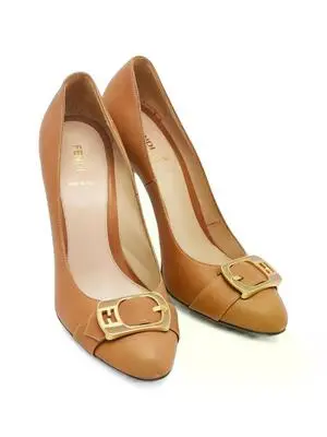 Fendi Buckle Round-toe Pumps