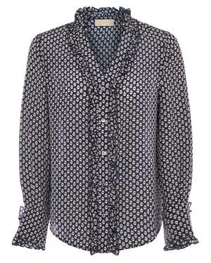 GUINEA Guinea Printed Silk Shirt With Frill Detail