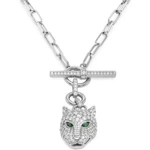 Melinda Maria Jaguar Pendant Chain Necklace - Silver-white