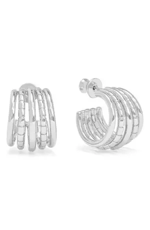 Melinda Maria Talon 5-row Hoop Earrings - Silver