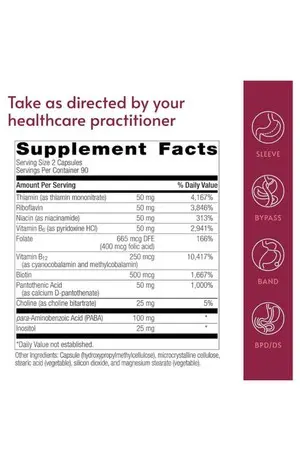BARIATRIC ADVANTAGE Vitamin B50 Complex High-potency Easy-digest Mini Capsules 180 Count