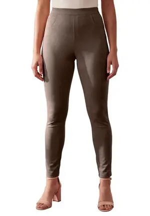 Roaman's Faux Suede Legging - Chocolate