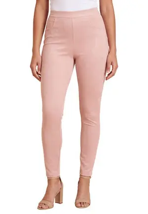 Roaman's Faux Suede Legging - Soft Blush