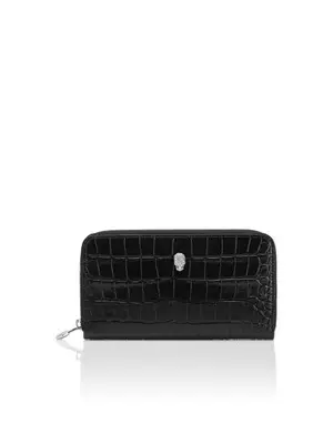 Philipp Plein Mid-zip Wallet Cocco - Black
