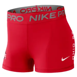 Nike Ohio State Pro Dri-fit College Mid-rise Shorts - Red