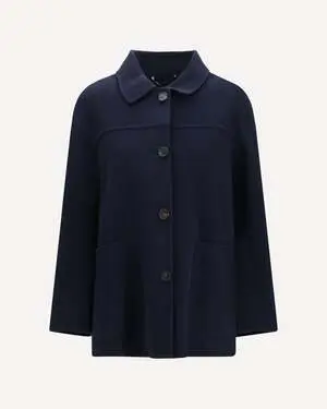 'S MAXMARA S Maxmara Giugno Short Virgin Wool Coat - Blue