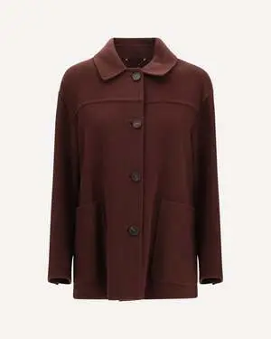 'S MAXMARA S Maxmara Giugno Short Virgin Wool Coat - Bordeaux