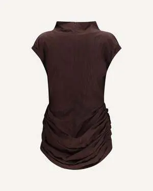 Magda Butrym High Collar Draped Mini Dress