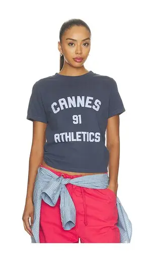 DEPARTURE Cannes 91 Athletics Boxy Tee - Blue