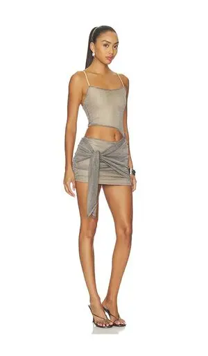 TIGER MIST Azelma Metallic Thread Mini Dress