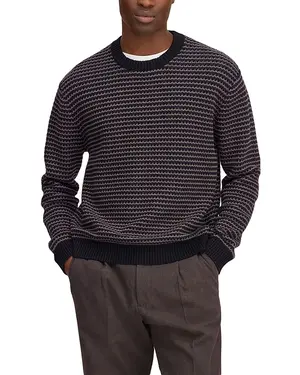 Nn07 Russell Textured Stripe Knit Crewneck Sweater