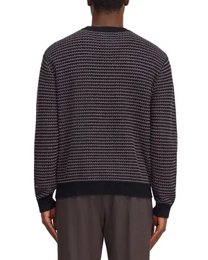 Nn07 Russell Textured Stripe Knit Crewneck Sweater