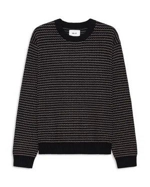 Nn07 Russell Textured Stripe Knit Crewneck Sweater