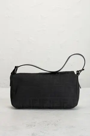 Fendi Zucca Monogram Canvas Baguette Shoulder Bag