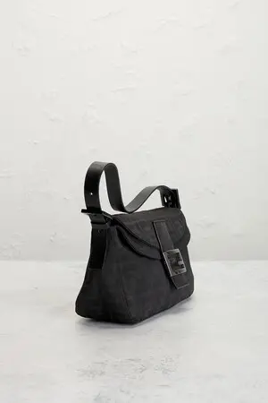 Fendi Zucca Monogram Canvas Baguette Shoulder Bag