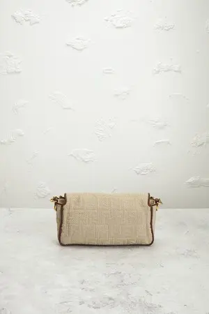 Fendi Zucca Monogram Canvas Baguette Shoulder Bag