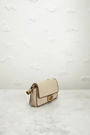 Fendi Zucca Monogram Canvas Baguette Shoulder Bag