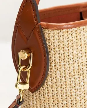 FWRD RENEW Louis Vuitton Raffia Petite Bucket Nm Bag - Brown