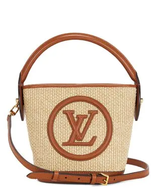 FWRD RENEW Louis Vuitton Raffia Petite Bucket Nm Bag