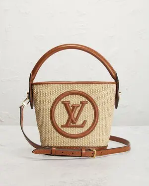 FWRD RENEW Louis Vuitton Raffia Petite Bucket Nm Bag