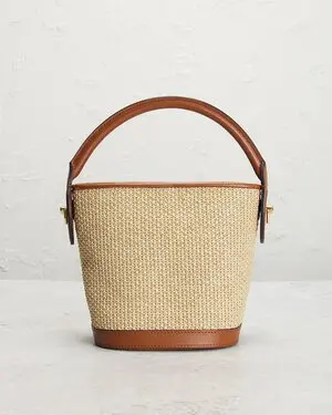 FWRD RENEW Louis Vuitton Raffia Petite Bucket Nm Bag