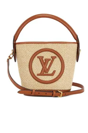 LOUIS VUITTON Raffia Petite Bucket Nm Bag - Brown
