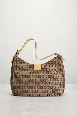 Fendi Zucchino Hobo Bag - Beige