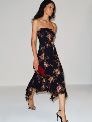 REFORMATION Angeles Strapless Midi Dress