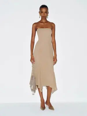 REFORMATION Angeles Strapless Midi Dress - Natural