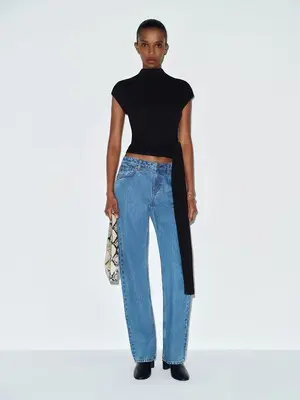 REFORMATION Norette Knit Top - Black