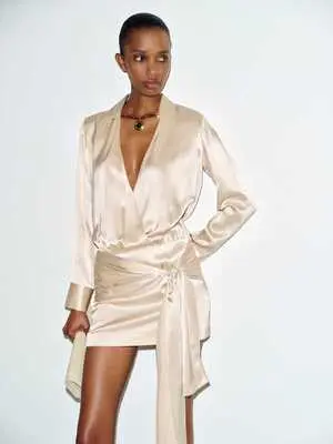 REFORMATION Manhattan Silk Dress - Ivory
