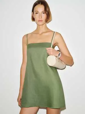 REFORMATION Aubree Linen Mini Dress - Green