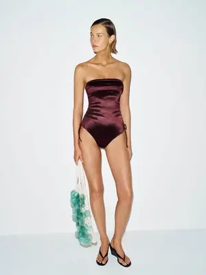 REFORMATION Bandi One Piece Swimsuit - Red