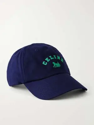 Celine Richelieu Logo-embroidered Cotton-twill Cap - Navy