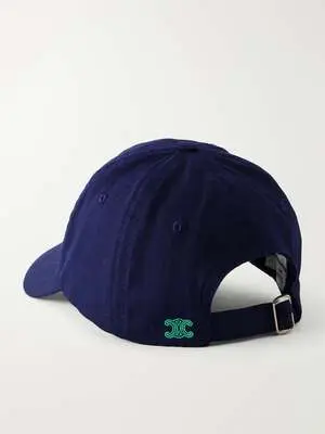 Celine Richelieu Logo-embroidered Cotton-twill Cap