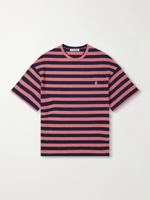 JIL SANDER Striped Cotton-jersey T-shirt - Red