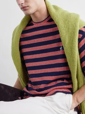JIL SANDER Striped Cotton-jersey T-shirt