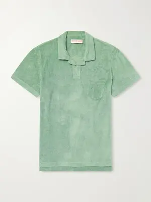 Orlebar Brown Terry Cotton-terry Polo Shirt - Green