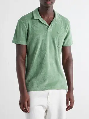 Orlebar Brown Terry Cotton-terry Polo Shirt - Green