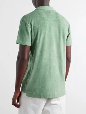 Orlebar Brown Terry Cotton-terry Polo Shirt - Green