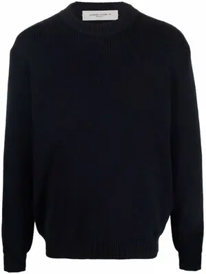 GOLDEN GOOSE Logo Organic Cotton Sweater - Blue